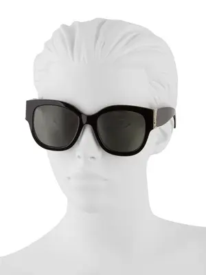 Saint Laurent Monogram Acetate 56mm Cat-eye Sunglasses