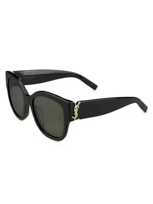 Saint Laurent Monogram Acetate 56mm Cat-eye Sunglasses