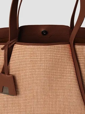 Akris Alex Leather-trimmed Raffia Tote