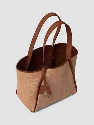 Akris Alex Leather-trimmed Raffia Tote
