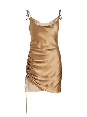 Cinq À Sept Women's Tallulah Silk Mini Dress - Sahara Travertine  - Sahara Travertine
