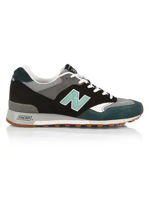 NEW BALANCE Men's Unisex 577 Suede Sneakers - Black Grey  - Black Grey