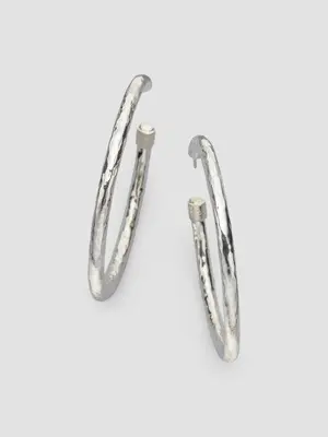 Ippolita Classico Sterling Hammered Hoop Earrings - Silver