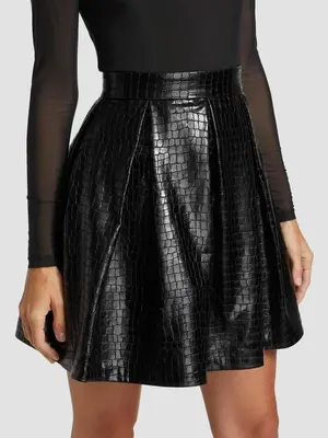 Alice + Olivia Chara Faux Leather Party Dress