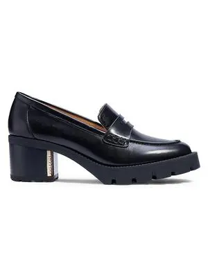 COACH Cora Leather Loafer Pumps - Black