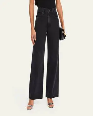 SLVRLAKE Grace Wide-leg Jeans - Black
