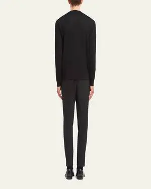 Prada Superfine Wool Crewneck Sweater - Nero