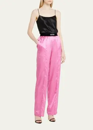 TOM FORD Logo-Banded Silk PJ Pants Rosebloom