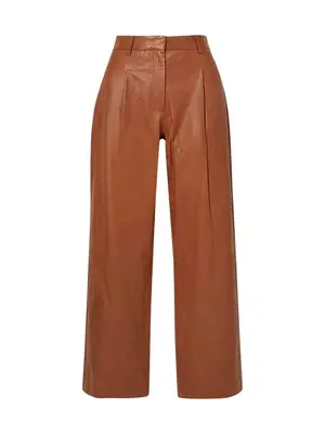 Rag & Bone Leslie Pleated Leather Wide-leg Pants