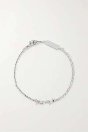 Saint Laurent Tone Crystal Bracelet - Silver