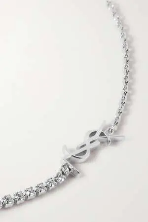 Saint Laurent Tone Crystal Bracelet - Silver