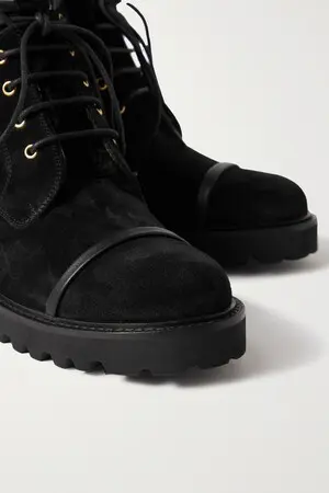 MALONE SOULIERS Bess 45 Shearling-trimmed Suede Ankle Boots