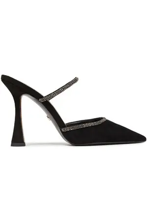 Sam Edelman Aspen Crystal-embellished Suede Mules