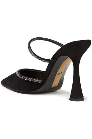 Sam Edelman Aspen Crystal-embellished Suede Mules