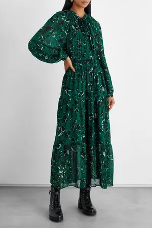 iris & ink - Cezanne Tiered Floralprint Chiffon Maxi Dress