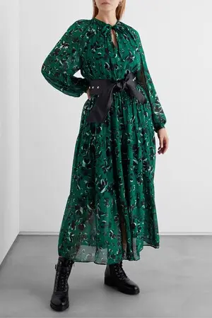 iris & ink - Cezanne Tiered Floralprint Chiffon Maxi Dress