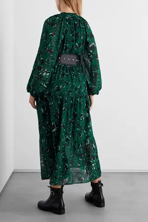 iris & ink - Cezanne Tiered Floralprint Chiffon Maxi Dress