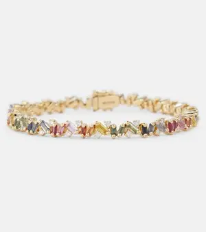 SUZANNE KALAN Fireworks Tennis Bracelet With Sapphires And Diamonds - Gold