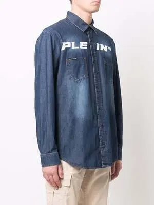 Philipp Plein Logo Denim Shirt