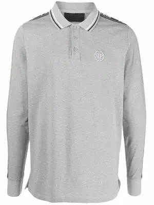 Philipp Plein Logo Embroidered Polo Shirt - Grey