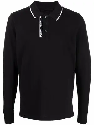 Philipp Plein Logo Embroidered Polo Shirt - Black