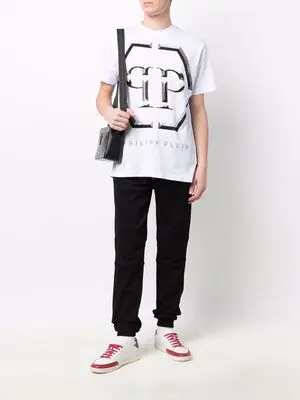 Philipp Plein Embellished-logo T-shirt - White