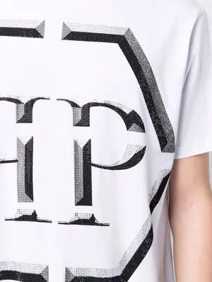 Philipp Plein Embellished-logo T-shirt - White