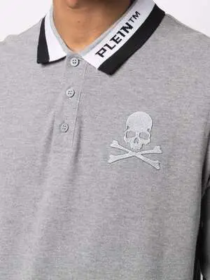 Philipp Plein Logo Skull Print Polo Shirt