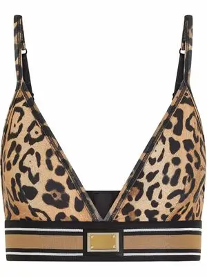 Dolce & Gabbana Leopard-print Bralette Top - Brown