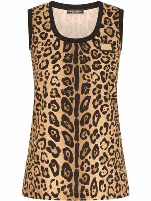 Dolce & Gabbana Leopard-print Tank Top - Brown