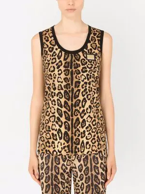 Dolce & Gabbana Leopard-print Tank Top - Brown