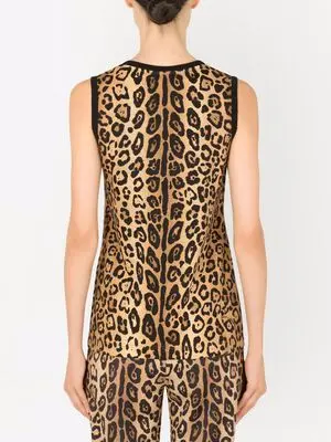 Dolce & Gabbana Leopard-print Tank Top - Brown