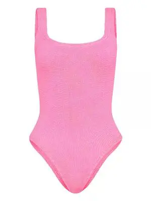 Hunza G Ruched Square-neck Swimsuit - Pink