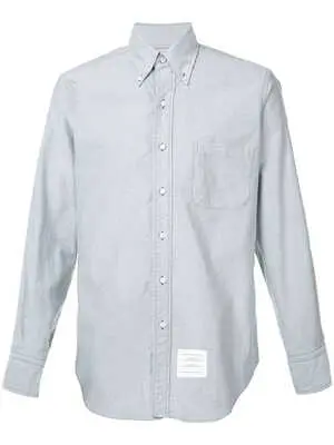 Thom Browne Grosgrain Placket Oxford Shirt - Blue