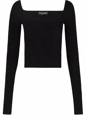 Dolce & Gabbana Ribbed-knit Square-neck Jumper