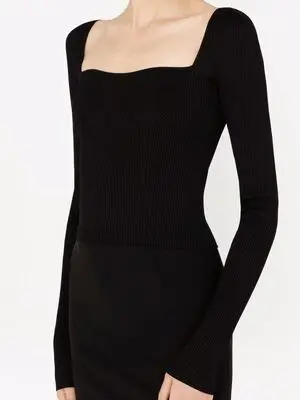Dolce & Gabbana Ribbed-knit Square-neck Jumper