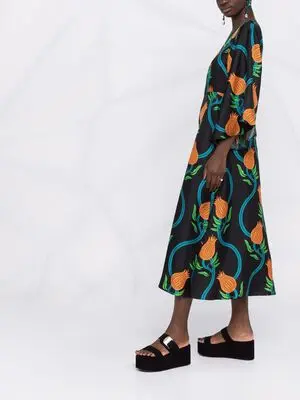 La DoubleJ Sorella Silk-twill Midi Dress