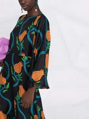 La DoubleJ Sorella Silk-twill Midi Dress