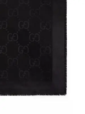 Gucci Gg Jacquard-woven Scarf - Black