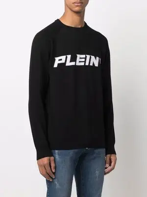 Philipp Plein Logo-print Crew Neck Jumper - Black