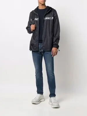 Philipp Plein Logo-print Windbreaker - Blue