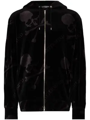 MASTERMIND WORLD Skull-print Velvet Track Jacket