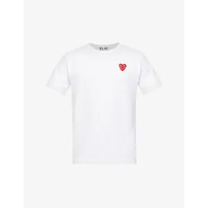 Play Comme Des Garcon Overlap-heart Print Cotton-jersey T-shirt Xxl