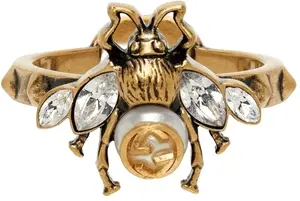 Gucci Gucci Gold Bee Ring - 8516 0933/crystal/cr