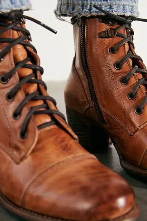 Bed Stu Brooklyn Lace Up Ankle Boots - Tan