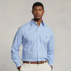 Ralph Lauren Striped Stretch Poplin Shirt Blue/white Check