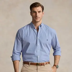 Ralph Lauren Striped Stretch Poplin Shirt Blue/white Hairline Strip
