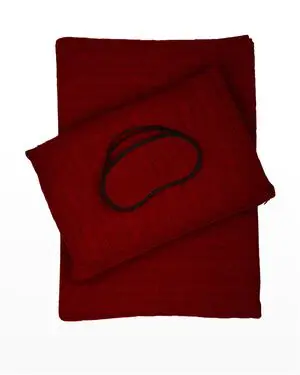 Sofia Cashmere Cashmere Cable-knit Travel Set 600red