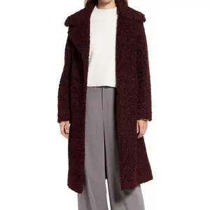 Sam Edelman Teddy Bear Long Coat - Wine