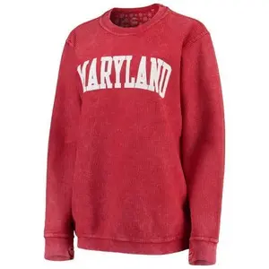 PRESSBOX Maryland Terrapins Comfy Cord Vintage Wash Basic Arch Pullover Sweatshirt
